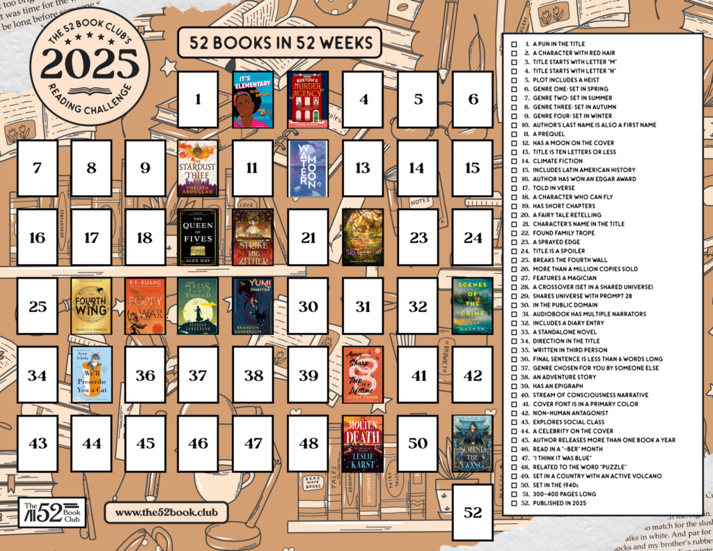 The 52 Book Club Challenge 2025 | The Cozy Owlet